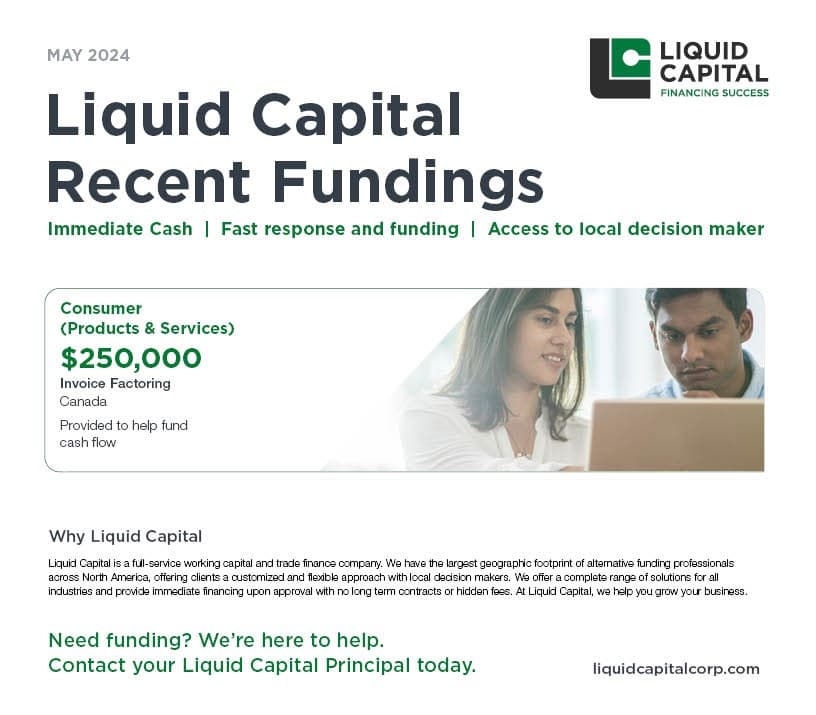 Recent Business Fundings - Liquid Capital - US and Canada